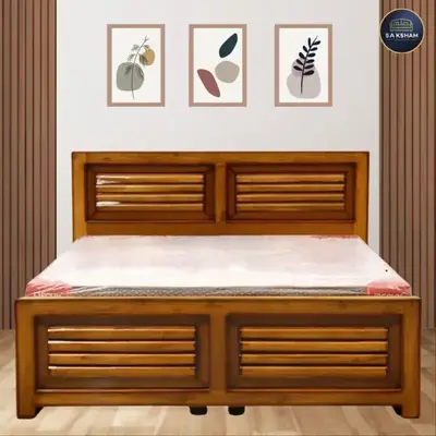 Buy Pure Teakwood Cot online at best price Saksham furniture