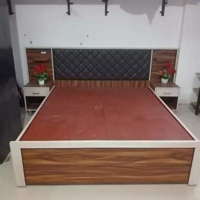 Buy Ply Bed With Back Gadi 6/5 With Side Tables online at best price ...