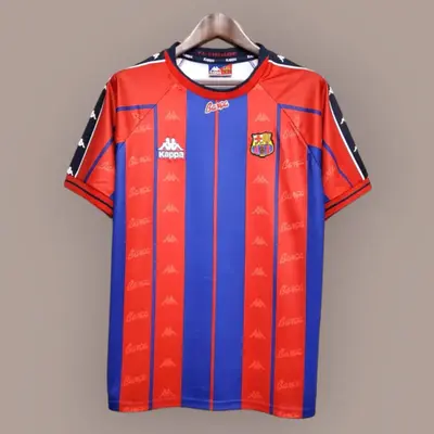 Buy FC BARCELONA 97/98 HOME KIT (RETRO FAN VERSION) online at best ...