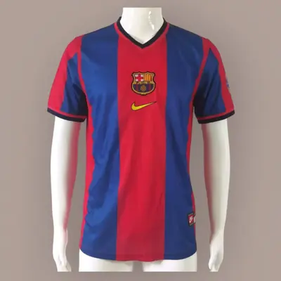 Buy FC BARCELONA 98/99 HOME KIT (RETRO FAN VERSION) online at best ...