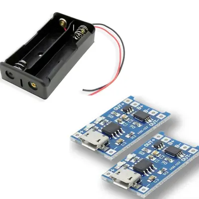 Buy 18650 Lithium Battery Holder Case/Mount/Socket with TP4056 BMS ...