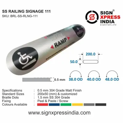 Buy SS Ramp Railing Braille Signage -111 Pack of 1 Pcs online at best ...