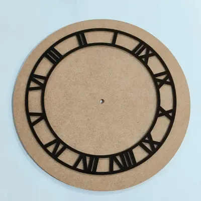 Buy 12" Clock MDF With 10" Acrylic Black Roman Number Ring Cutout ...