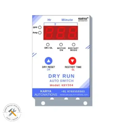Karya Dry Run Auto Switch for 3 Phase Motors with Overload Protection