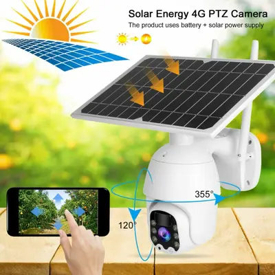 Buy 4G SOLAR CAMERA PTZ CAMERA 3MP RESOLUTION 256GB SD CARD SUPPORT ...