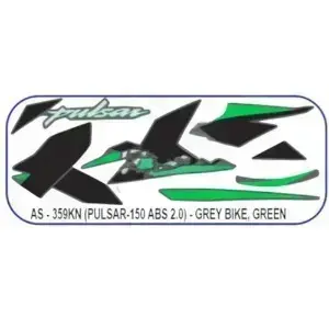 Graphics Sticker Set for Bajaj Pulsar 150 - ABS 2.0 Grey