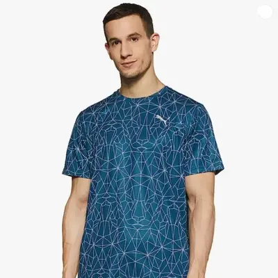 Buy Puma Men's Regular T-Shirt (Blue) online at best price | Maa Jamna ...