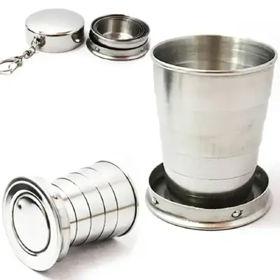 Buy Stainless Steel Portable Foldable Collapsible Travel Cup Mug Glass ...