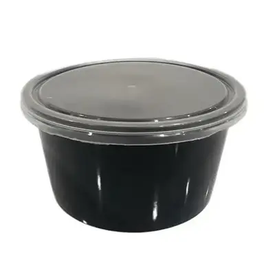 Buy Black Round Container 500ml with Air Tight Transparent Lid online ...