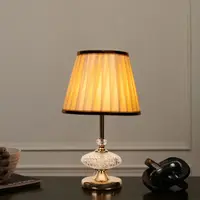 Buy clump Lumina Crystal Table Lamp, Elegant Gold Base with Pleated ...