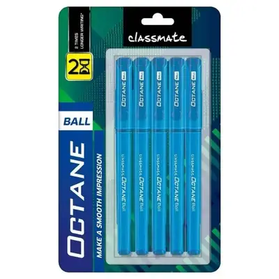 Buy Classmate Octane Blue Ball Pen pack of 5 online at....