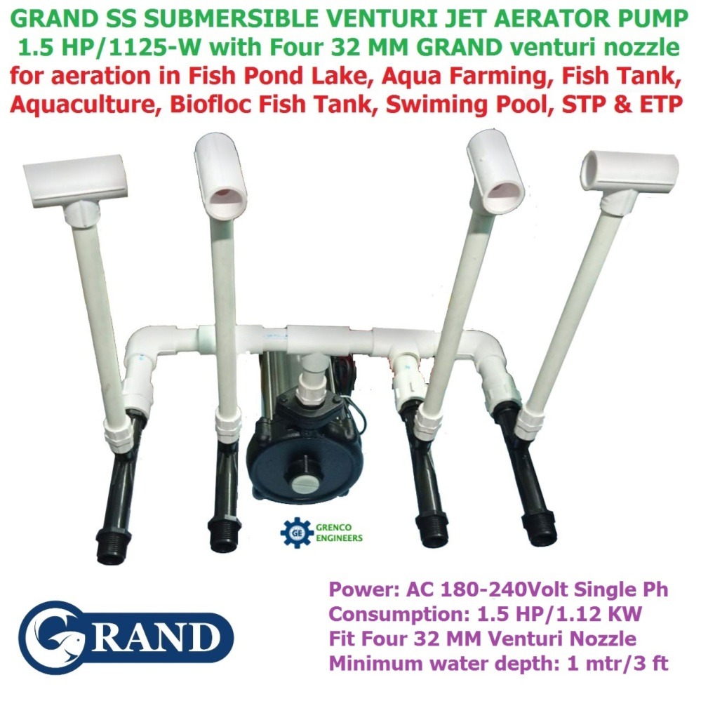Order GRAND 1.5 HP SS Submersible Venturi Jet Aerator Pump with Four ...