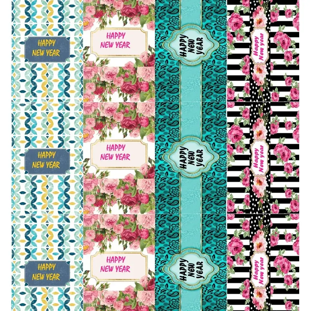 Buy New Year Bar Stickers Sheet online at best price | RS Chocolate hub
