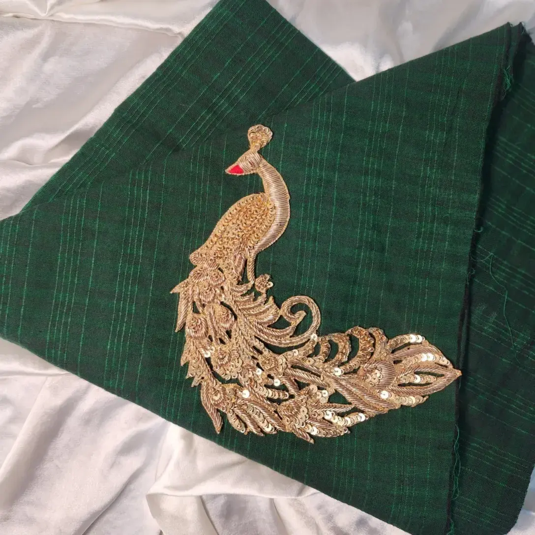 Buy Golden Dabka work Peacock Patch online | Mohan Shoppe