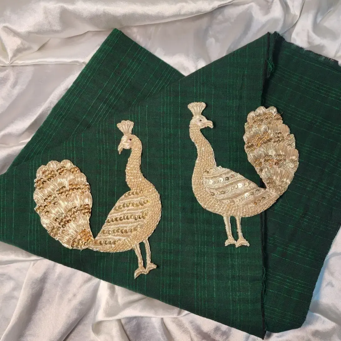 Buy Golden Dabka work Peacock Patch online | Mohan Shoppe