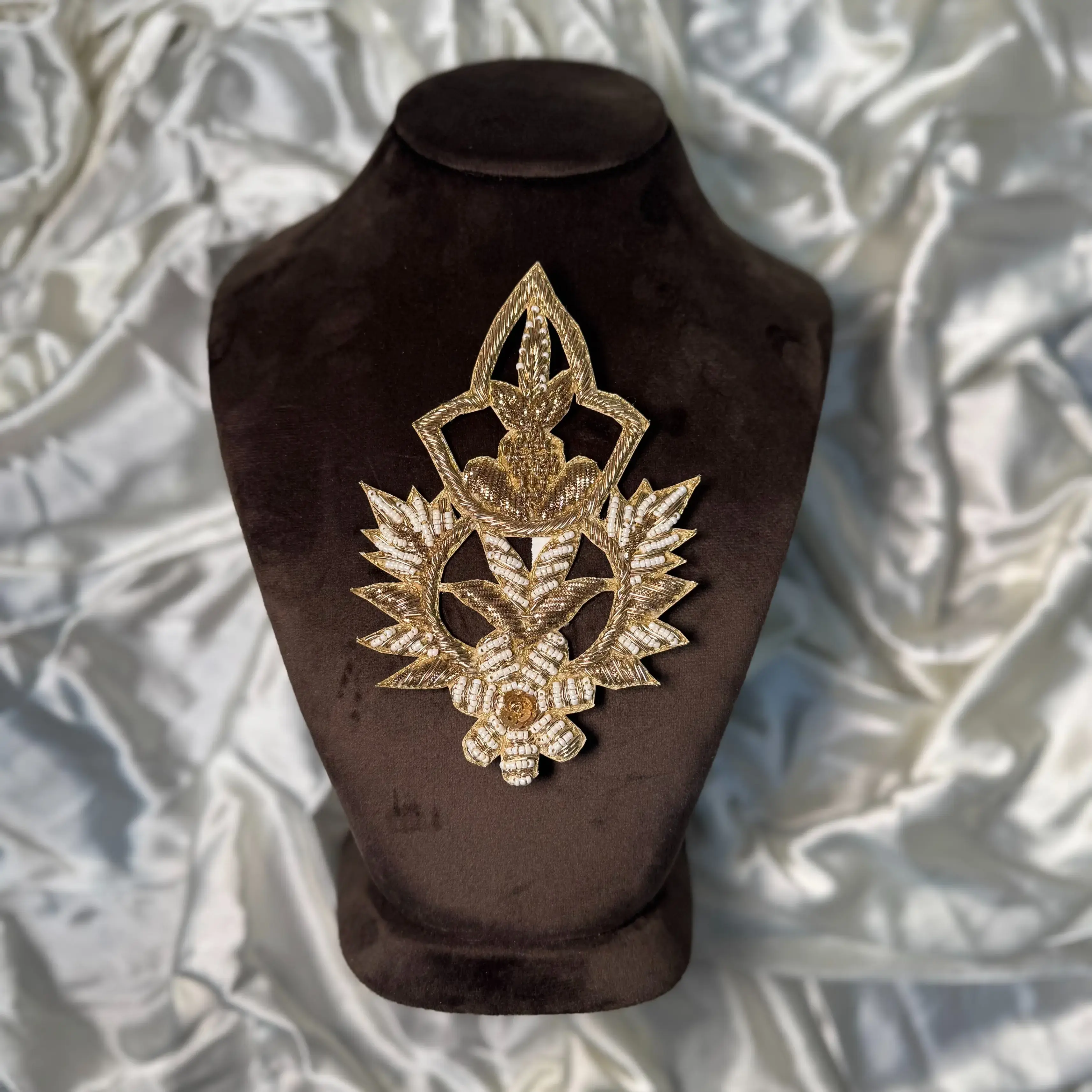 Buy Dabka Moti work Embroidered Patch online | Mohan Shoppe