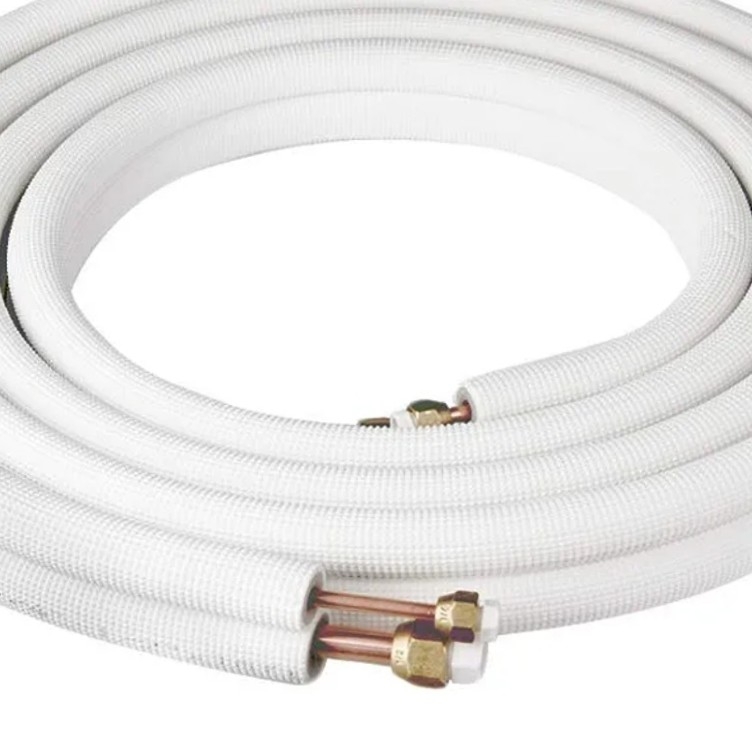 10 Ft. Copper Pipes 1/2" & 1/4" with Insulation & Wire