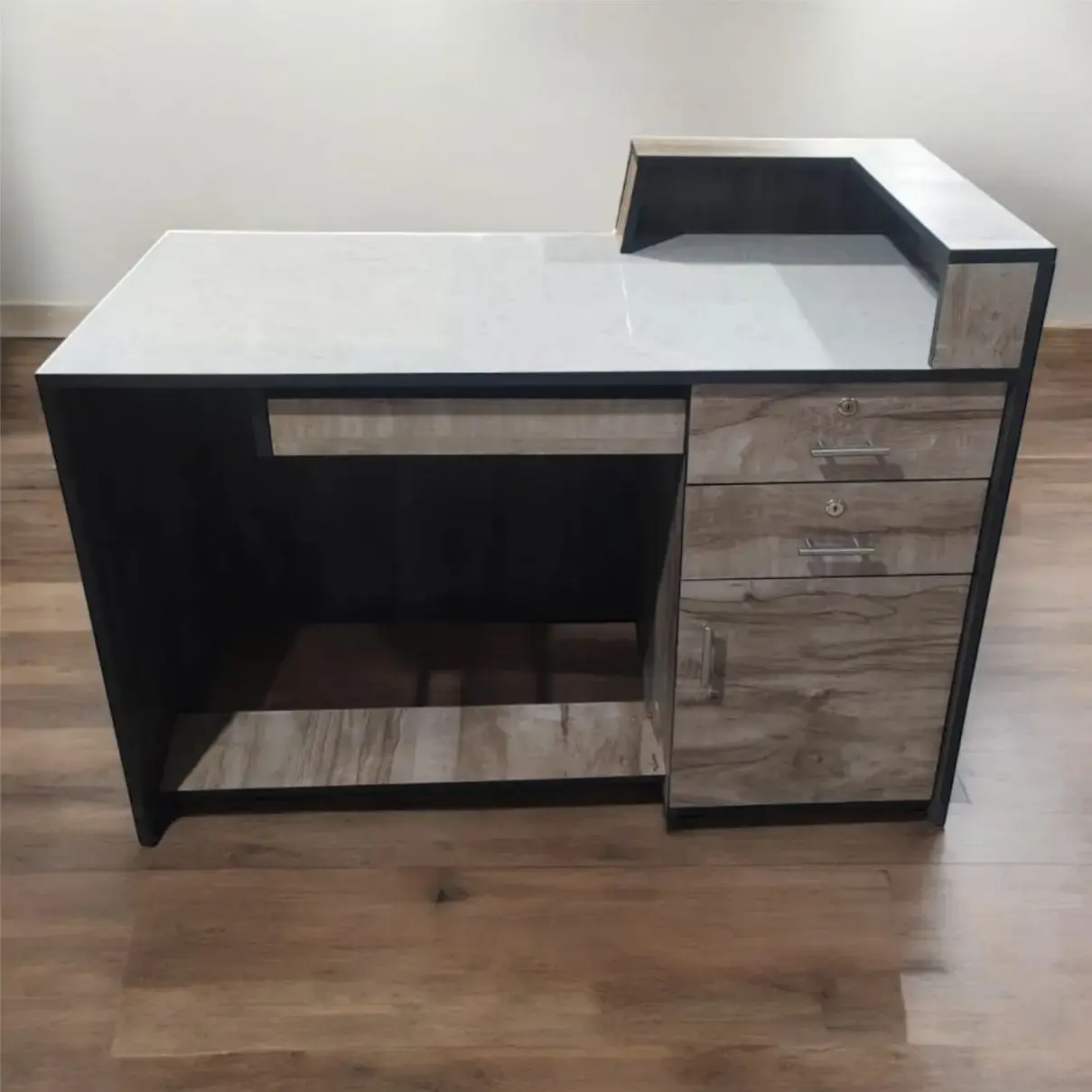 Wooden Cash Counter Table Design
