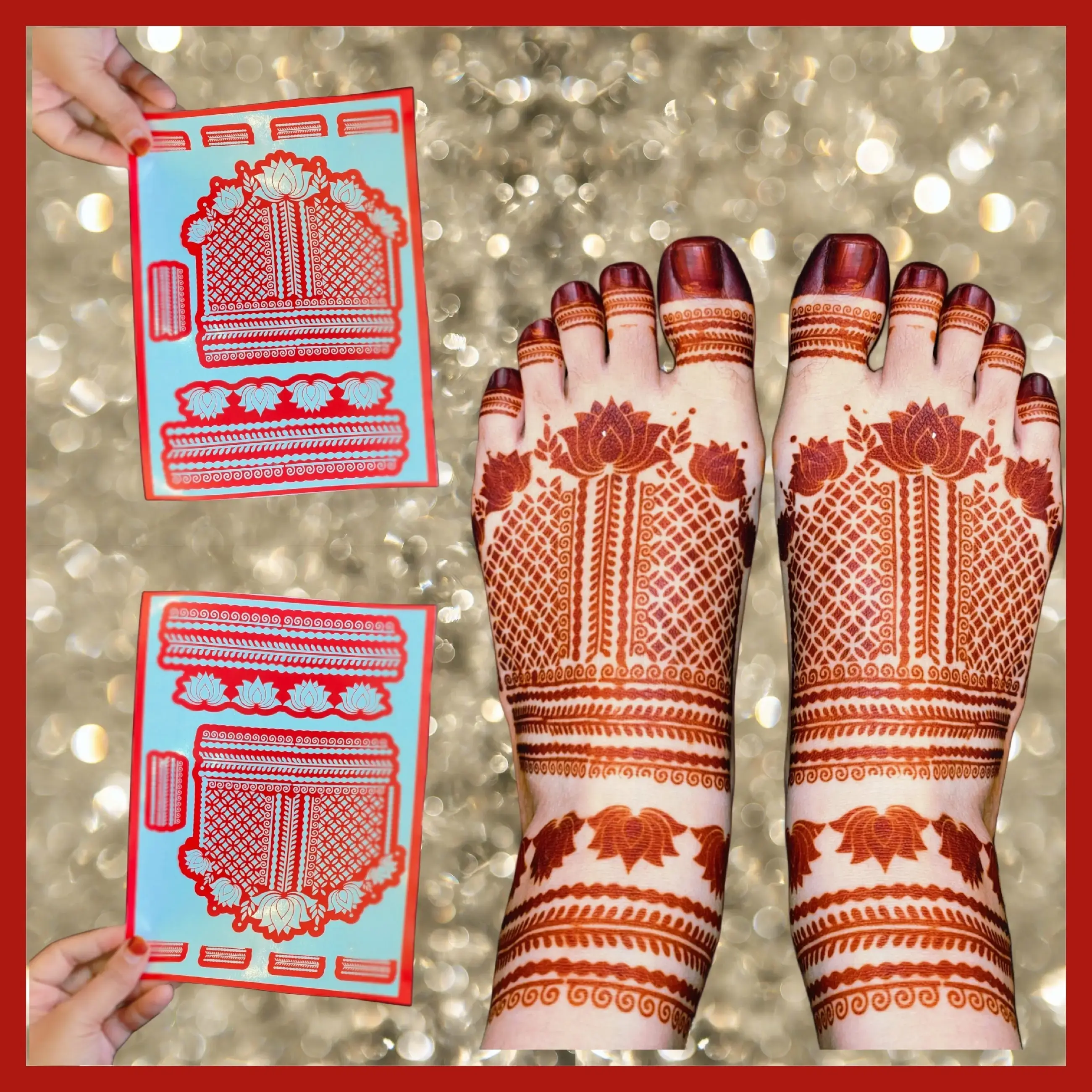 Buy Bridal Henna Leg Stencil online at best price | Aayat Mehndi Designer