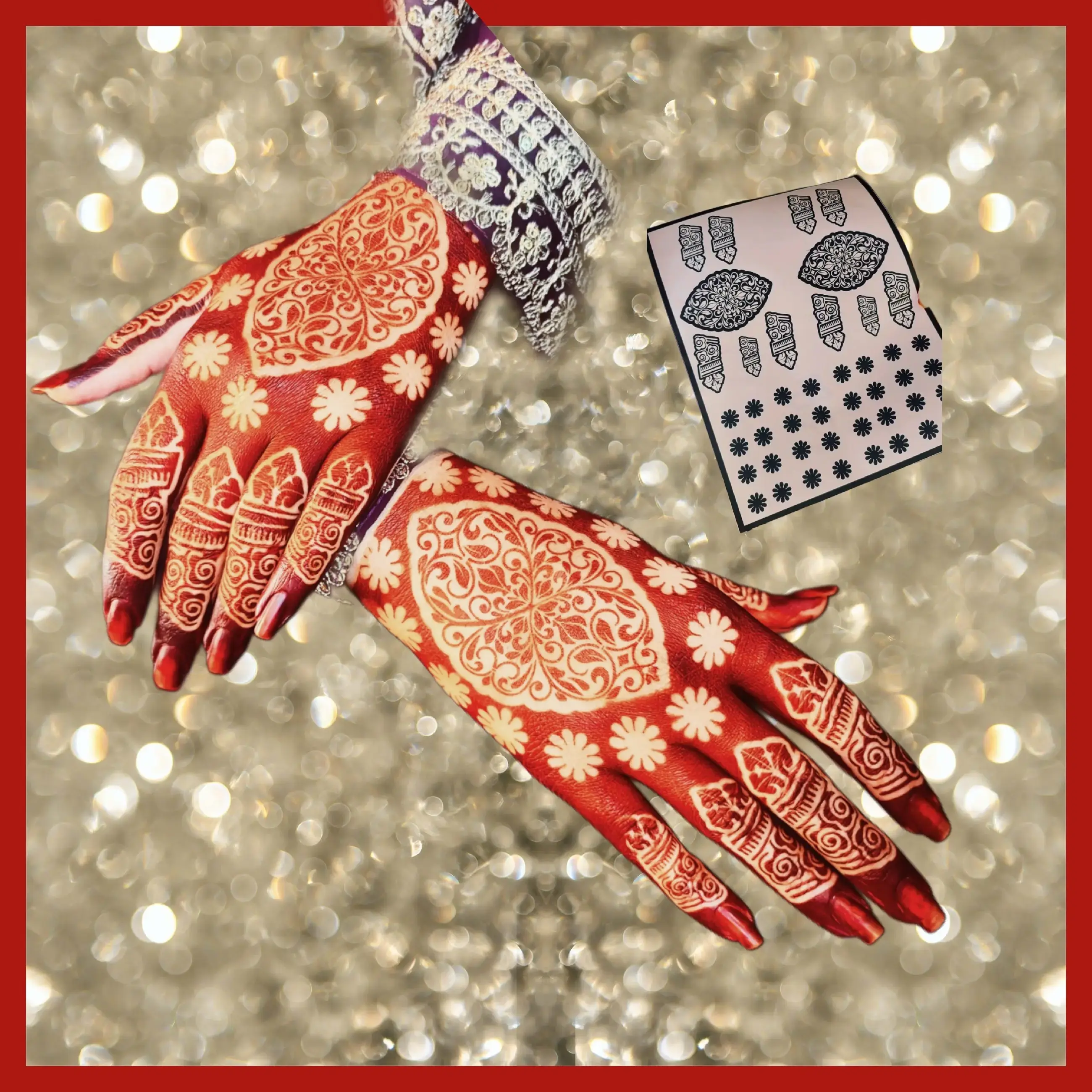 Buy Beautiful Back Side Stencil online at best price | Aayat Mehndi ...