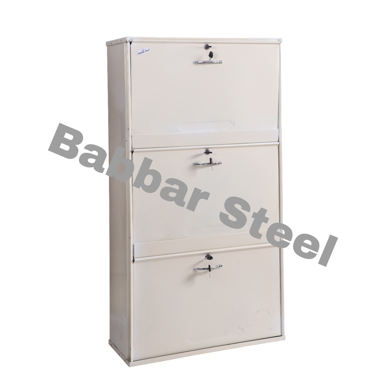 Buy Babbar Steel 26 Inches Wide 3 Door Double Decker Powder Coated Wall ...