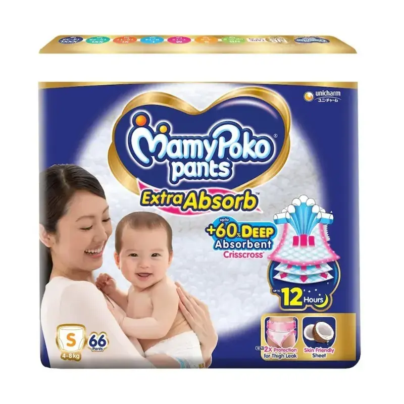 Buy MamyPoko Pants Extra Absorb Baby Diapers,(S Size) | 4-8 kg | 66 ...