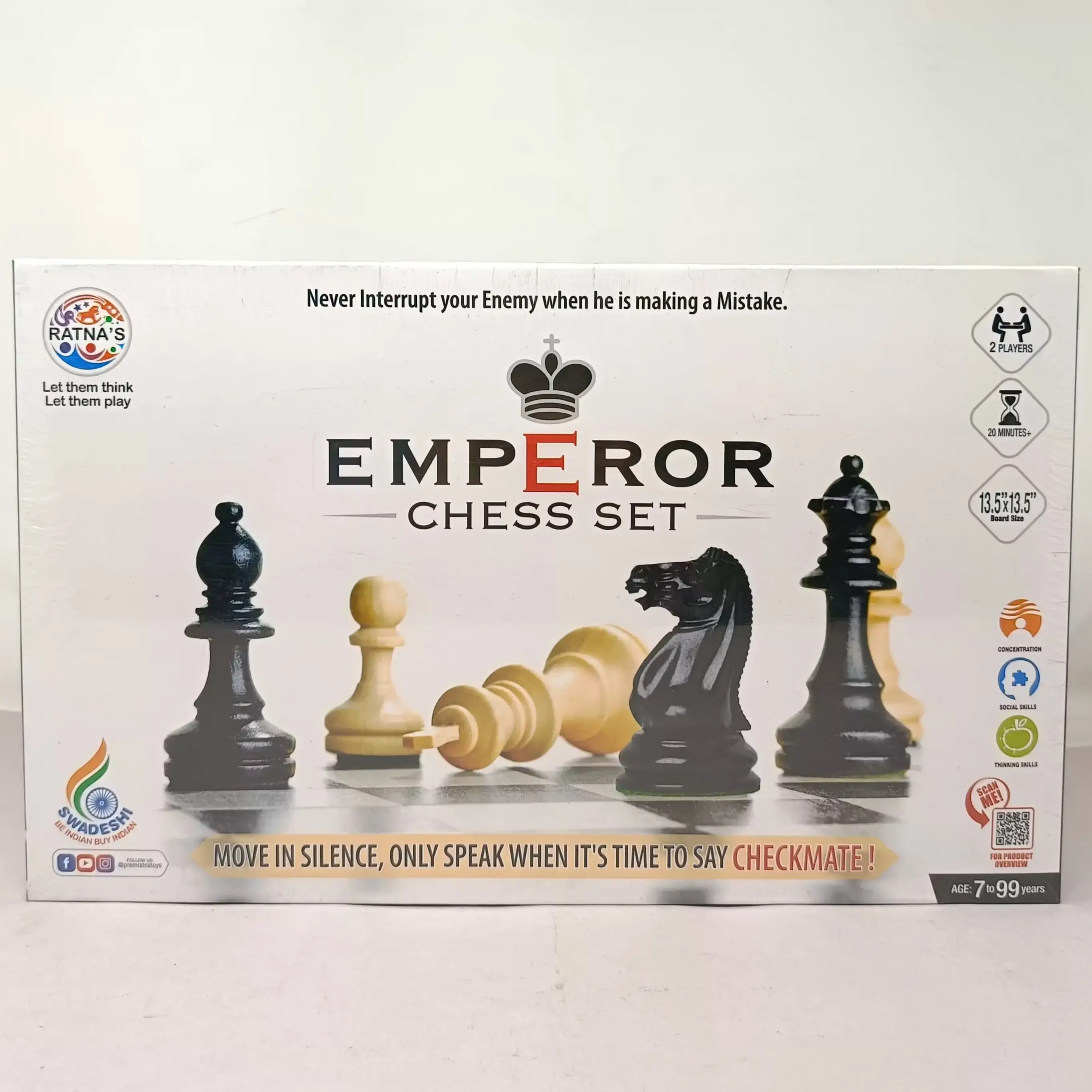 Buy Ratna's Emperor Chess Set 7Y+ online at best price | VISHAL KIDS WORLD