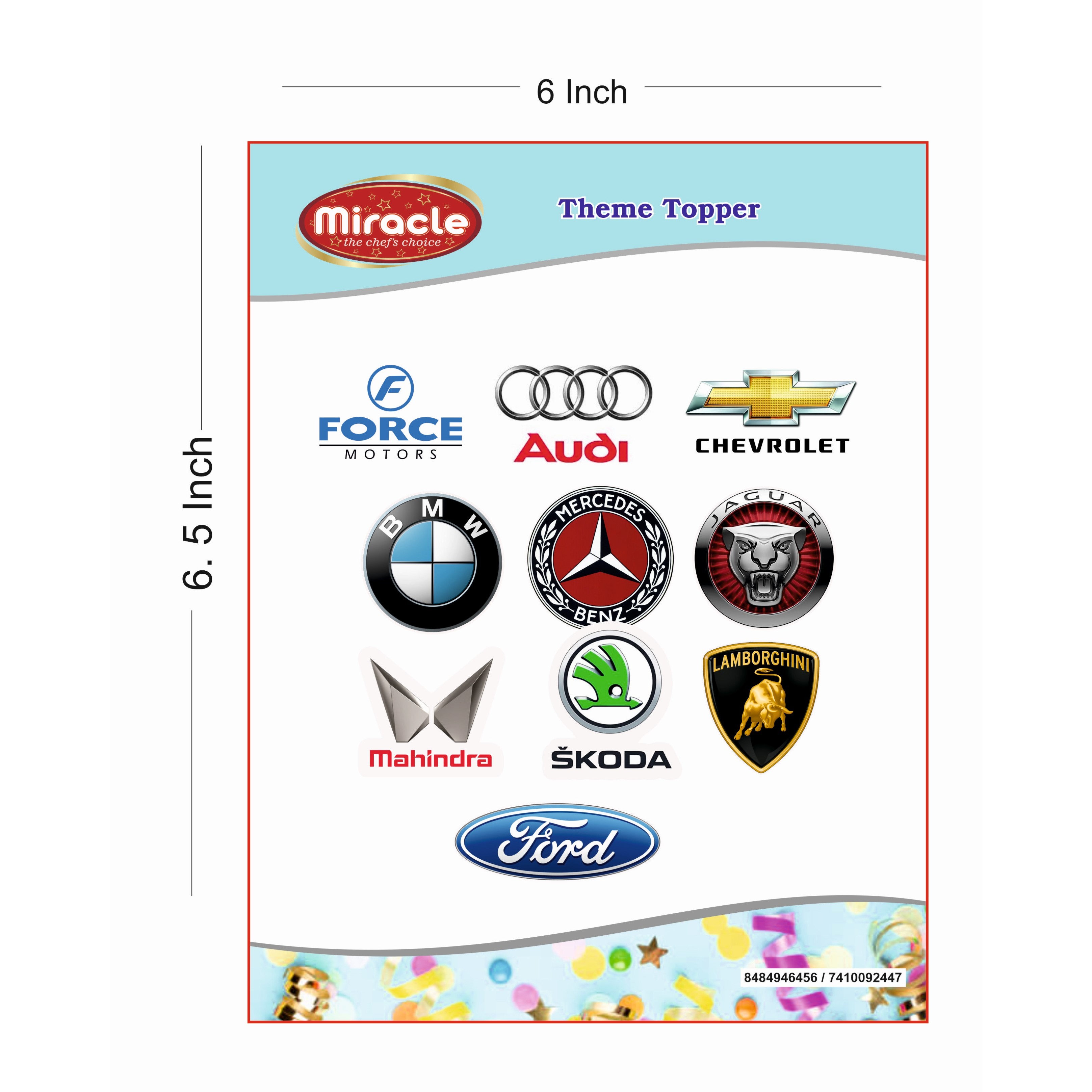 Order Miracle Paper Tag Car Logo Theme Online From JAY FOODS,Pune