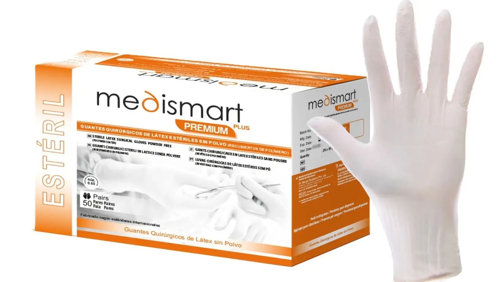 Medismart Plus 12" Sterile Latex Powder-Free Surgical Gloves