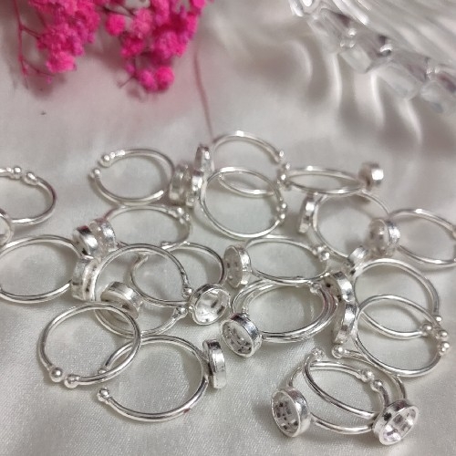 Buy Minimal Silver Adjustable Ring Base online at best price | GD Art Store