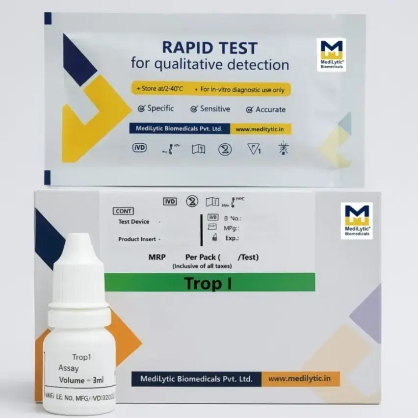 Buy MediLytic Trop-I Heart Attack Test Kit (Pack of 5/10 Cards) Blood ...