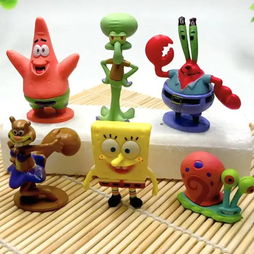 SpongeBob SquarePants Mini Figurines Set of 6 Toy Collection