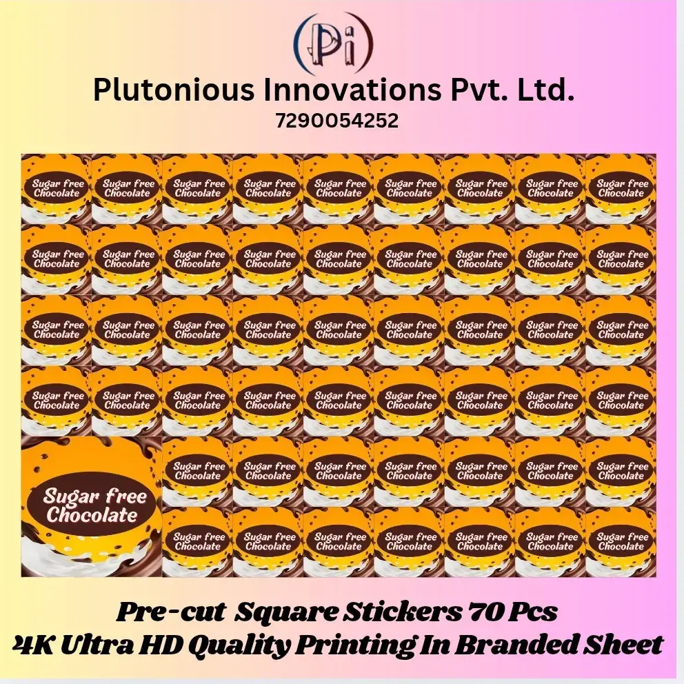 Buy Suger free Chocolate Stickers Square 70 Pcs online at best price ...