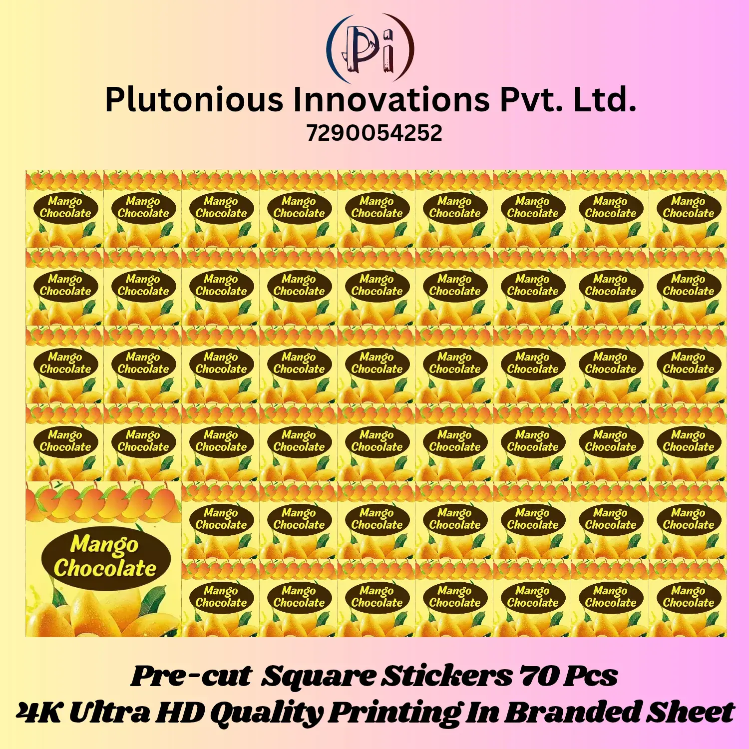 Buy Mango Chocolate Stickers Square 70 Pcs online at best price ...
