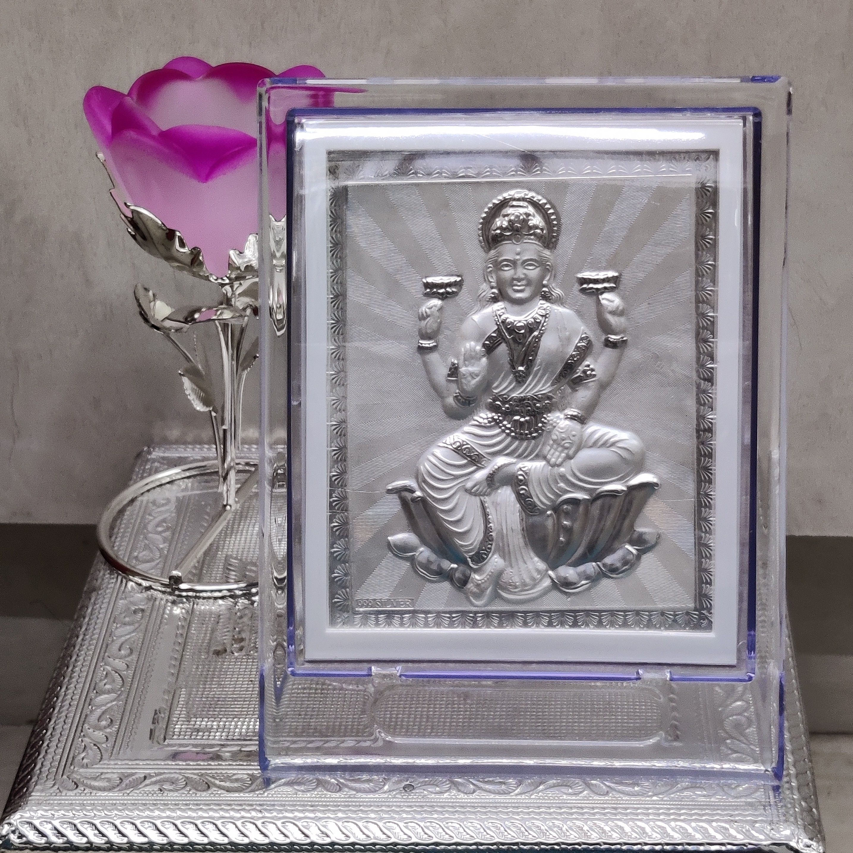 Buy 999 Silver No.2 Stand Lakshmi Frame online at best price | Baalaji ...