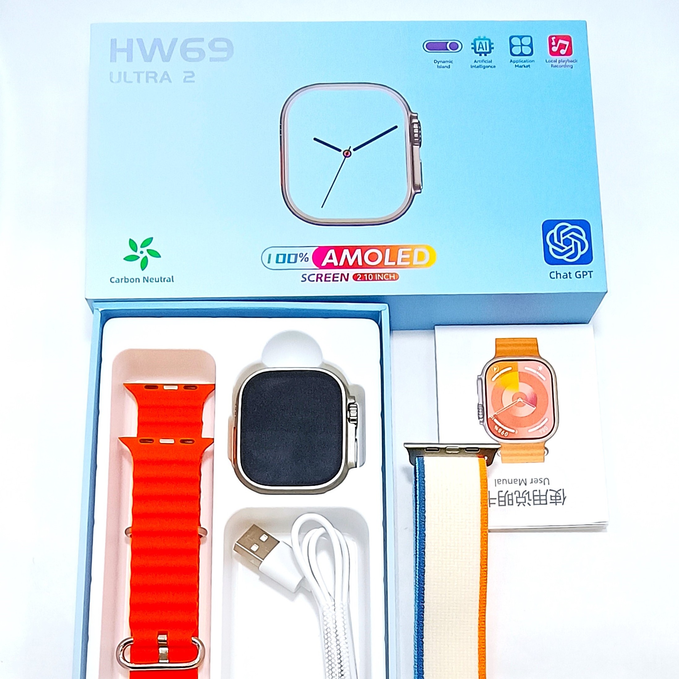 HW 69 Ultra Amoled Display With Chat-GPT Best Apple Watch, 09/01/2023