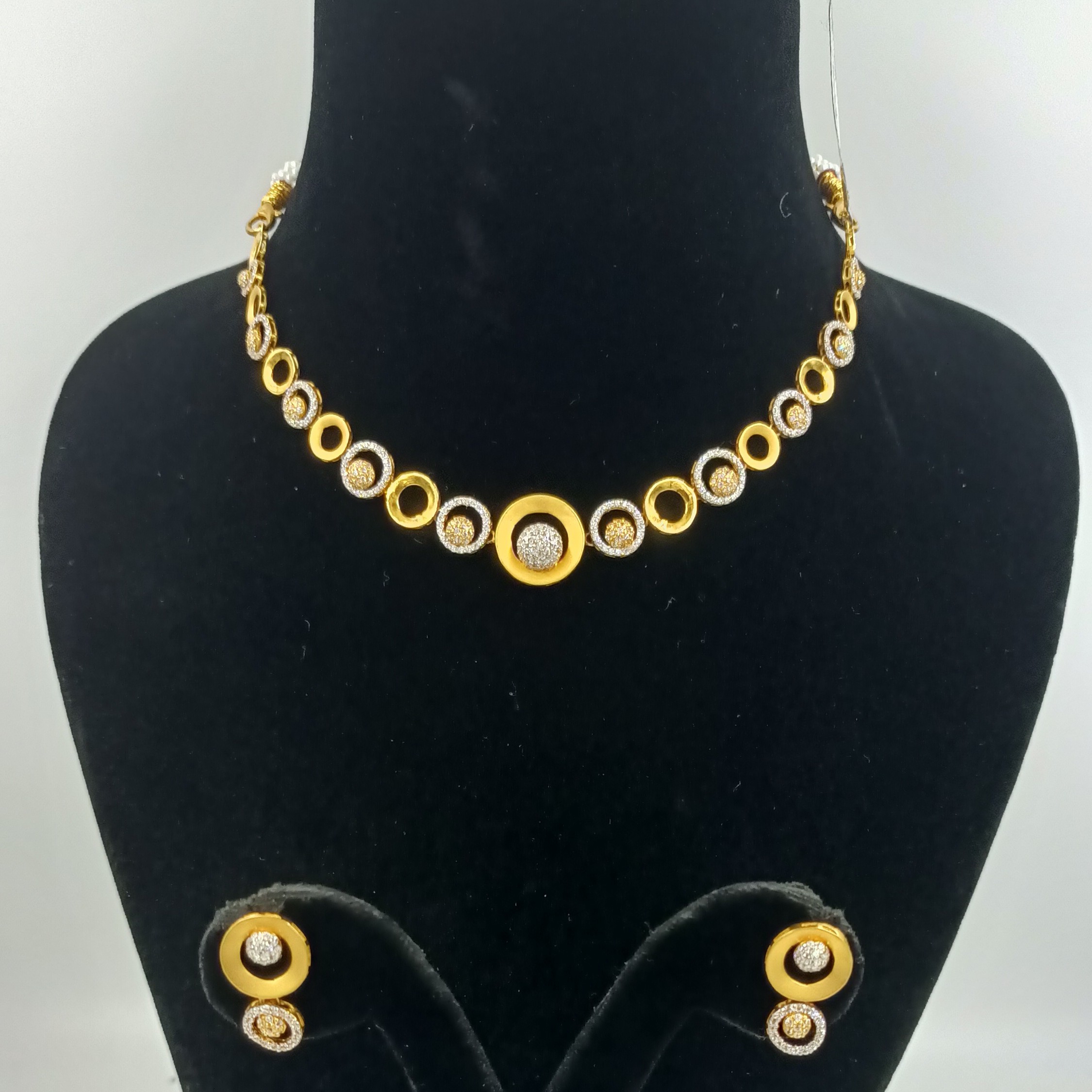 Buy Wonderful AD Necklace Set Weight Approx 19.200 Gms online at best price OP Jewellers