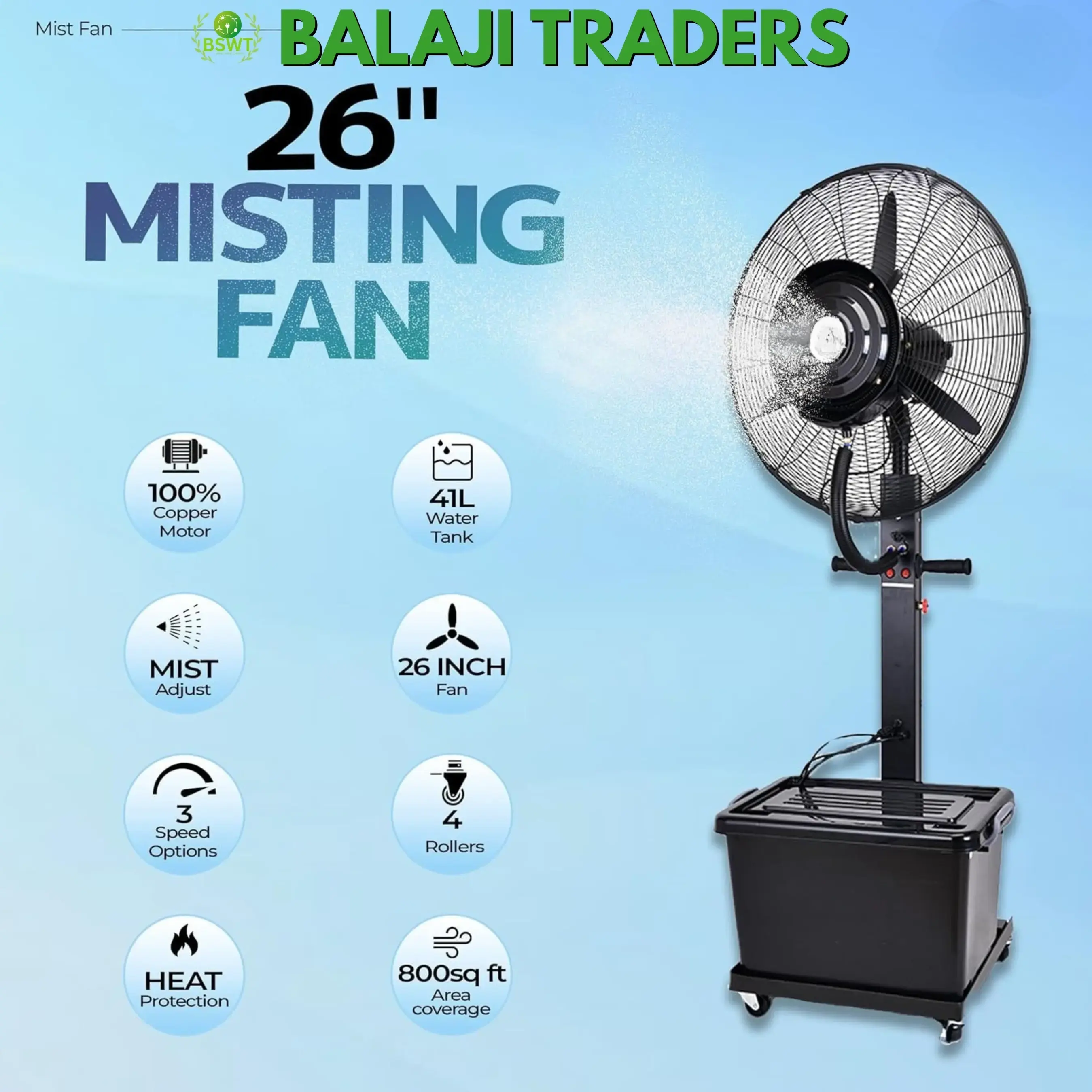 Buy Bswt 26 inches Mist Fan online at best price | BALAJI TRADERS