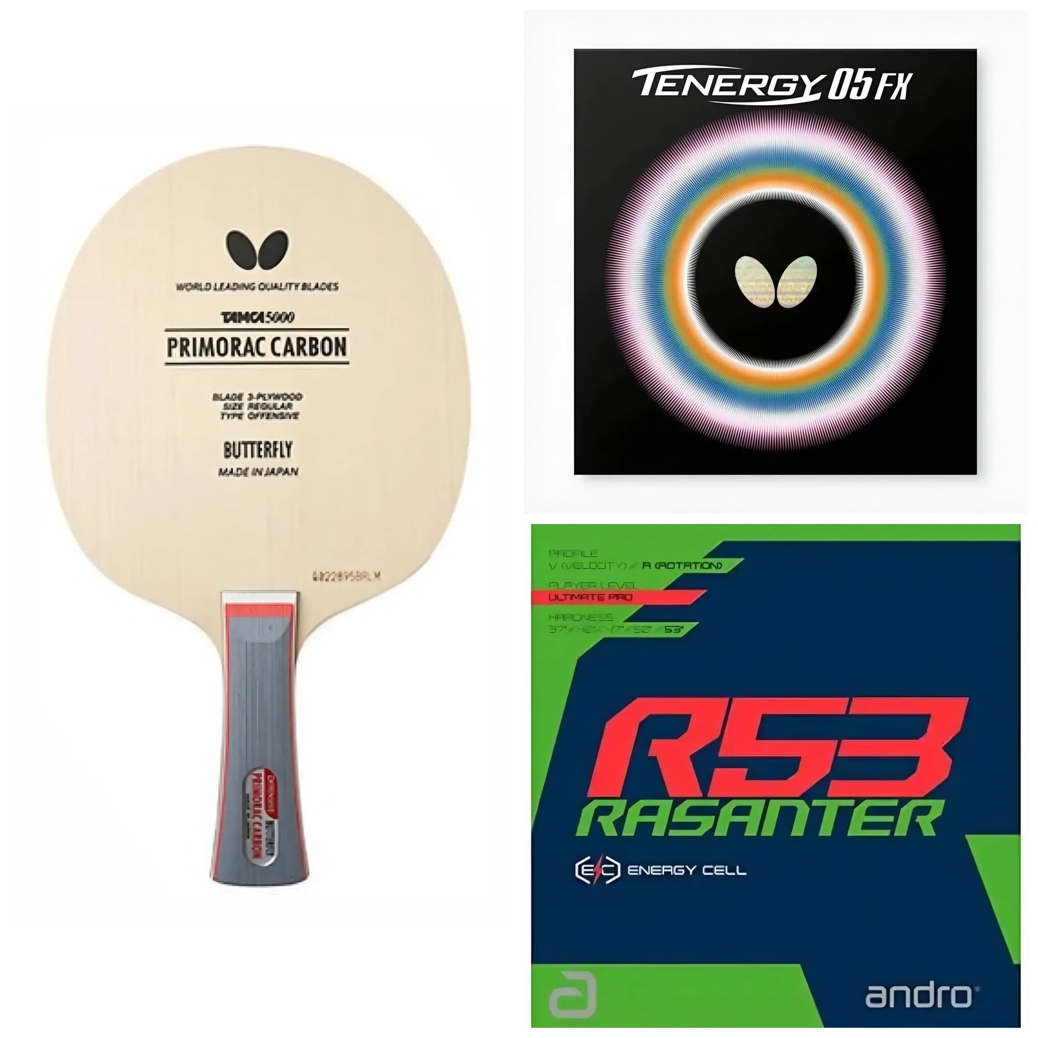 Primorac Carbon Tenergy 05 FX Rasanter R53 Speed and Spin