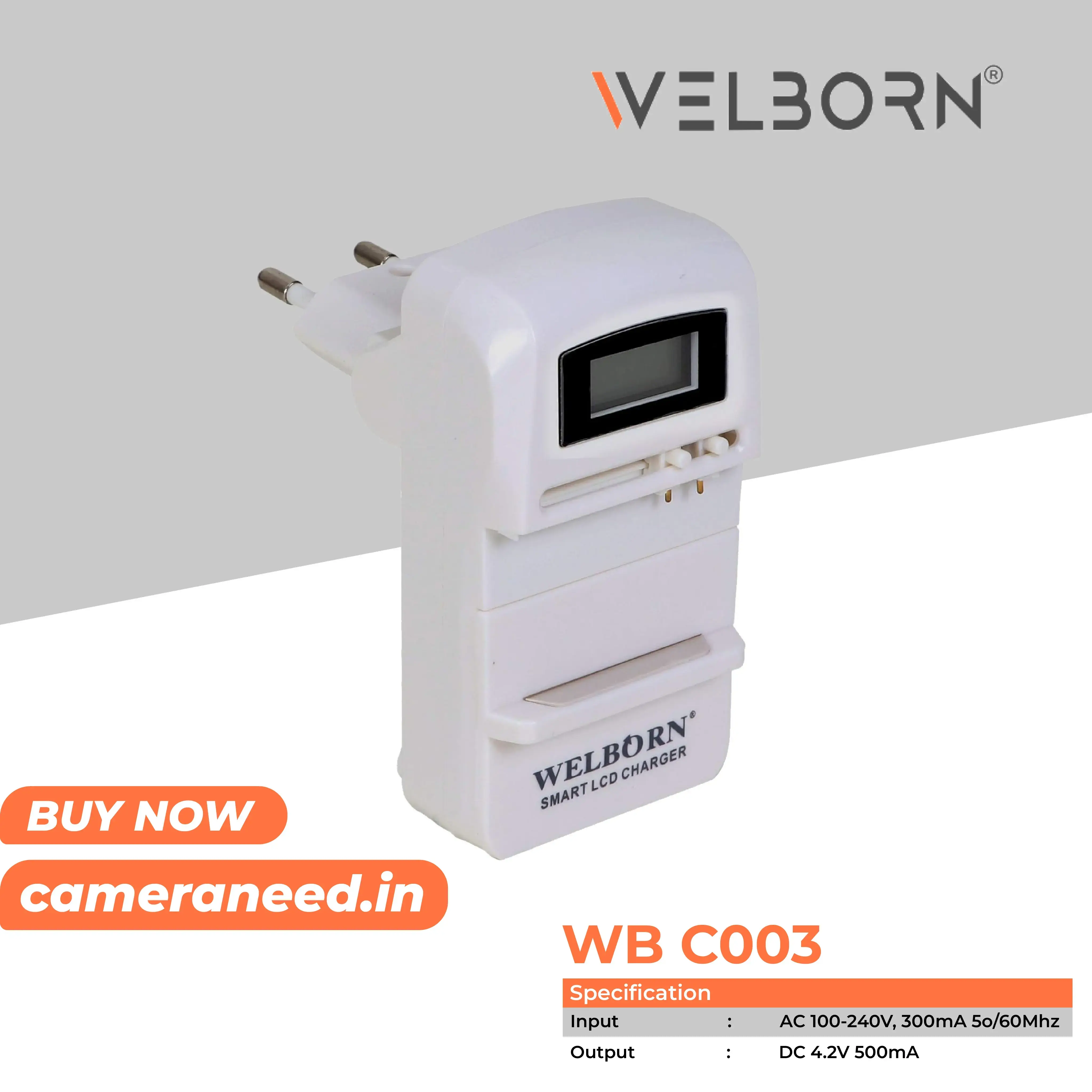 Buy WELBORN WB/003 3.7V Batteries Universal LCD Battery Charger online ...