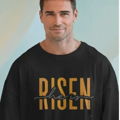 Buy Round Neck Oversize he is Risen online at best price | Hope Mark